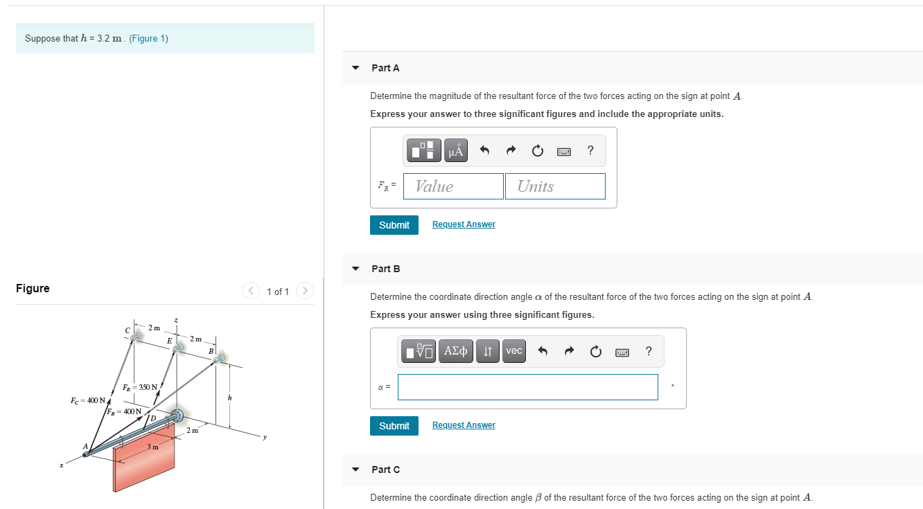 Solved Suppose that h = 3.2 m. (Figure 1) Part A Determine | Chegg.com