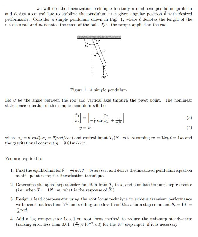 we will use the linearization technique to study a | Chegg.com