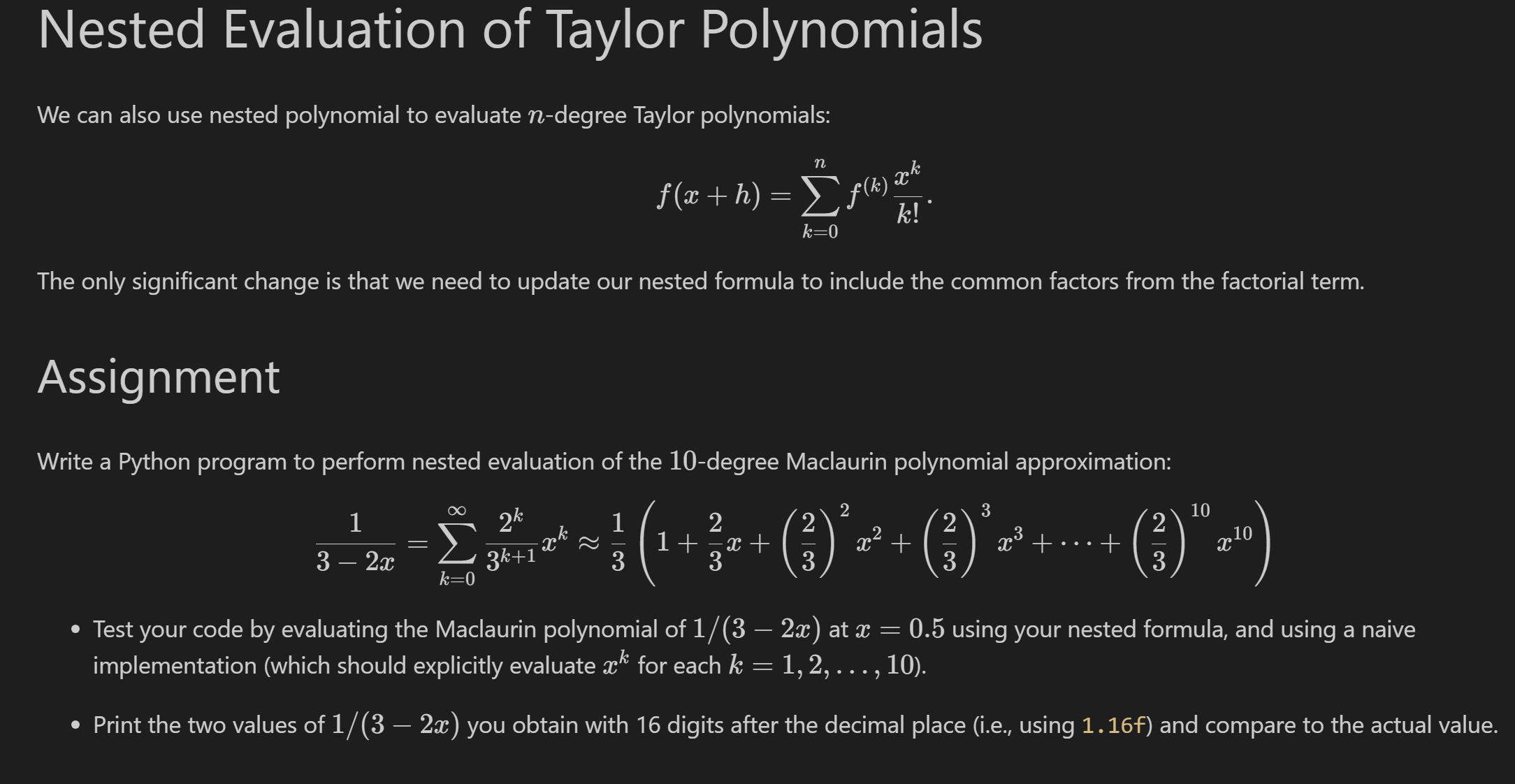 Nested Polynomial Evaluation Evaluating A Polynomial 