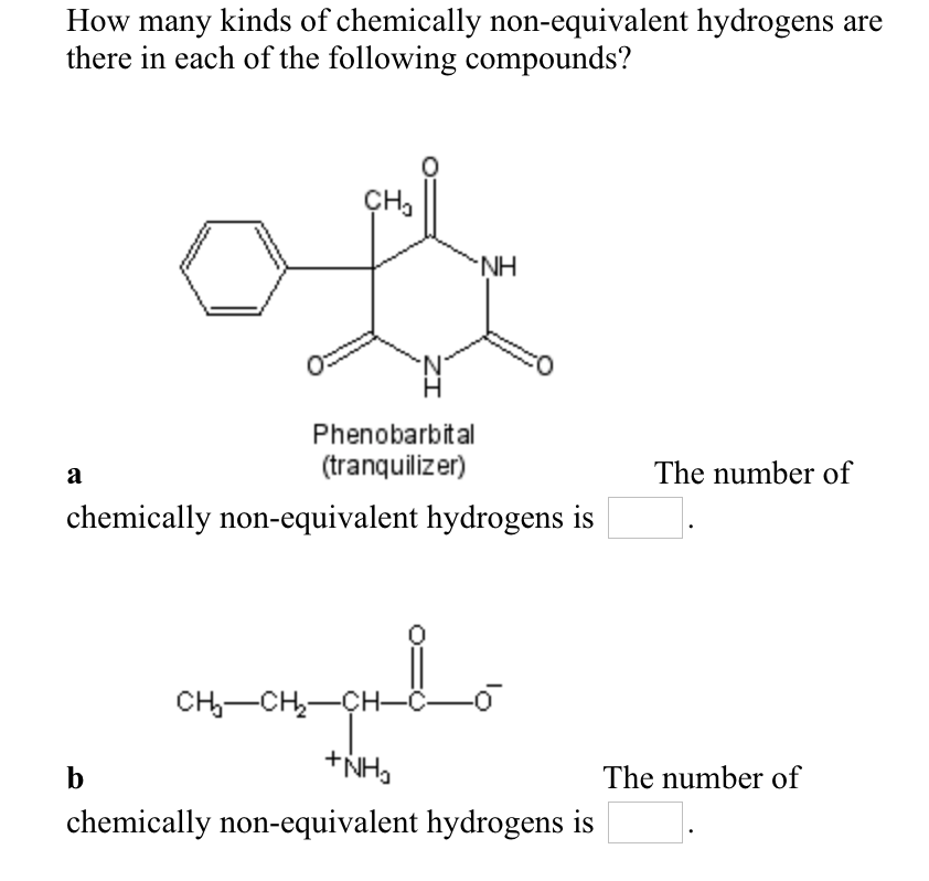 Solved How many kinds of chemically non-equivalent hydrogens | Chegg.com