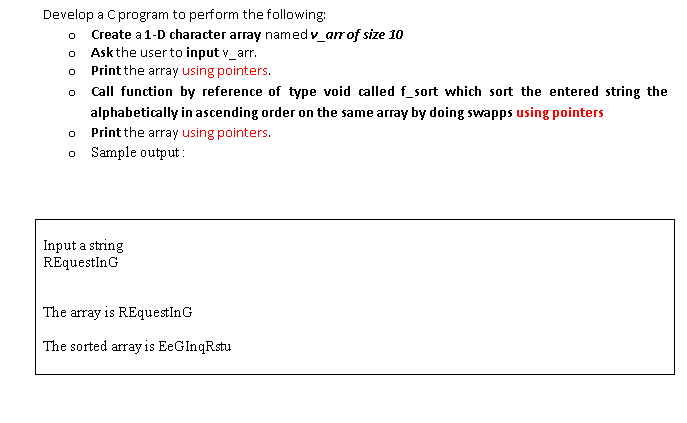 Solved Develop a C program to perform the following: Create | Chegg.com