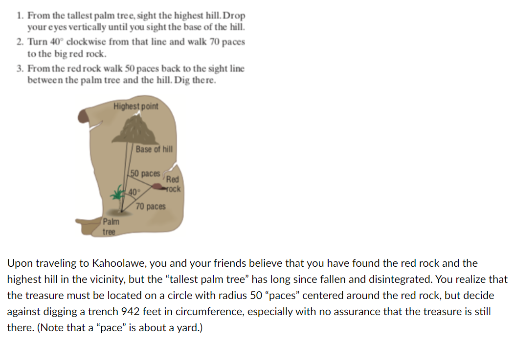 Solved Explain the steps shown to find the hidden treasure | Chegg.com