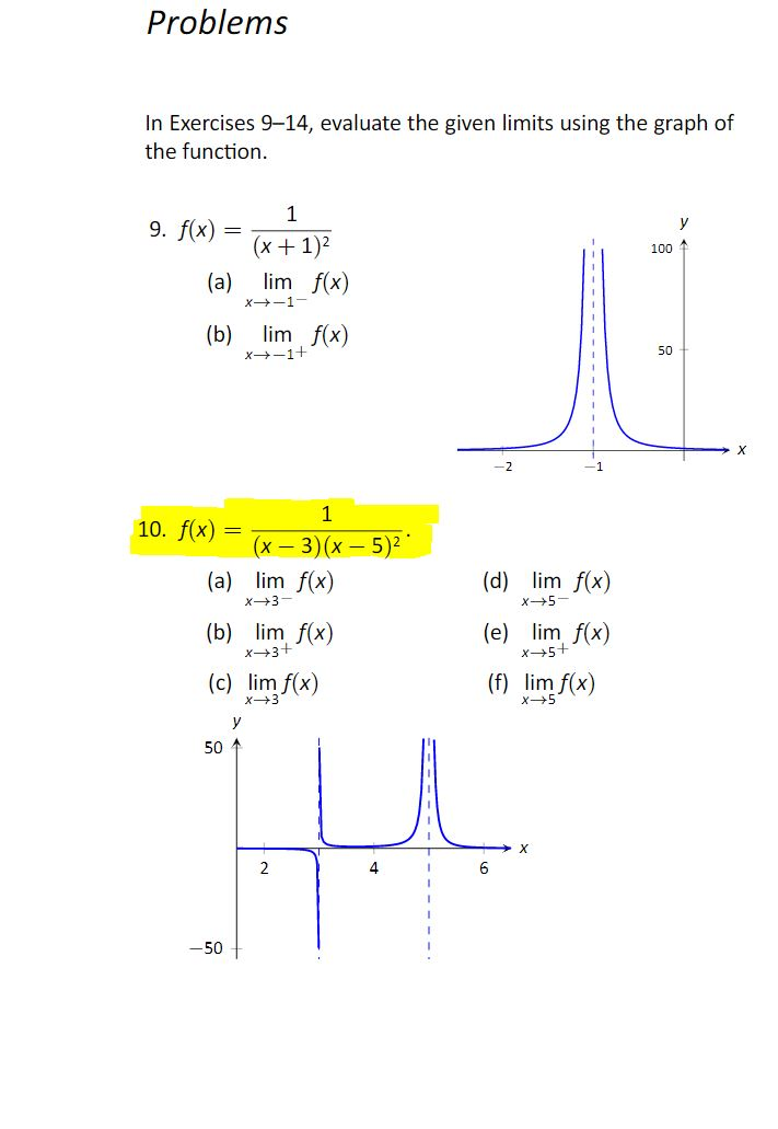 Solved Problems In Exercises 9–14, evaluate the given limits | Chegg.com