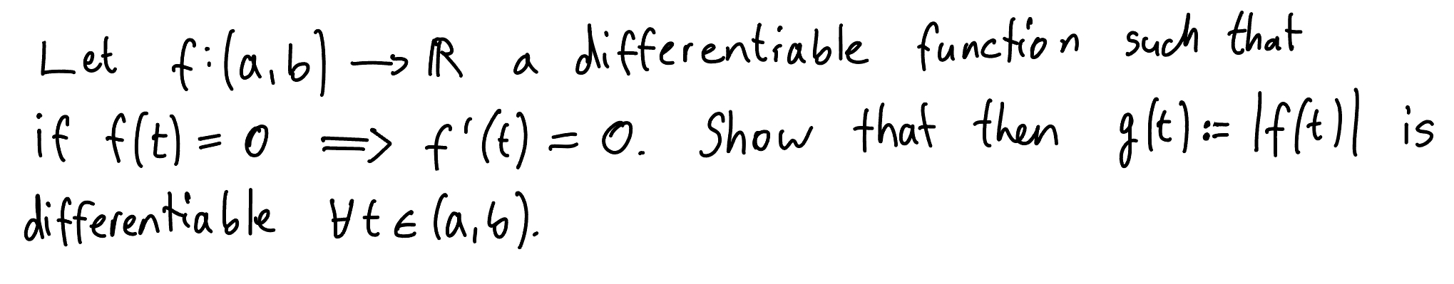 Solved Let f:(a,b)→R a differentiable function such that if | Chegg.com