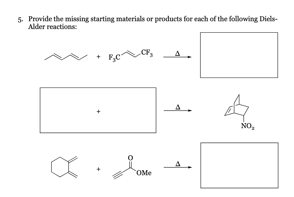 Solved Provide the missing starting materials or products | Chegg.com