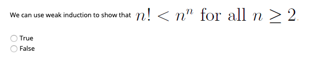 Solved We can use weak induction to show that n!