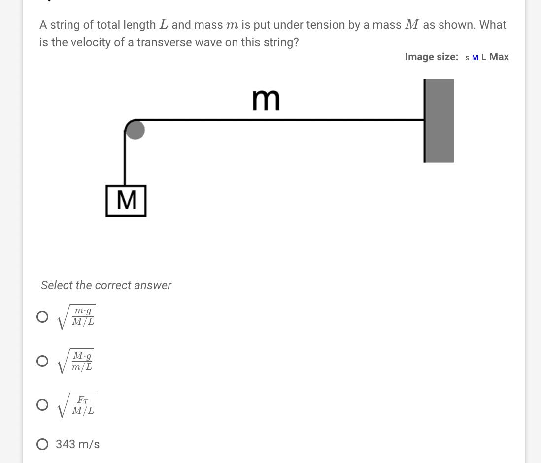 Solved A string of total length L and mass m is put under | Chegg.com