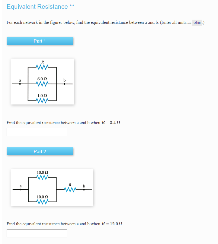 Solved Equivalent Resistance ** For each network in the | Chegg.com