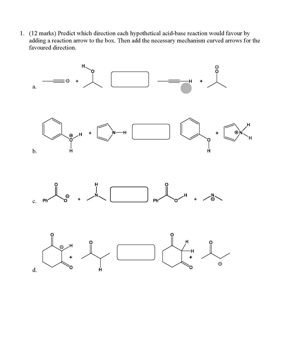 Solved 1. (12 marks) Predict which direction each | Chegg.com