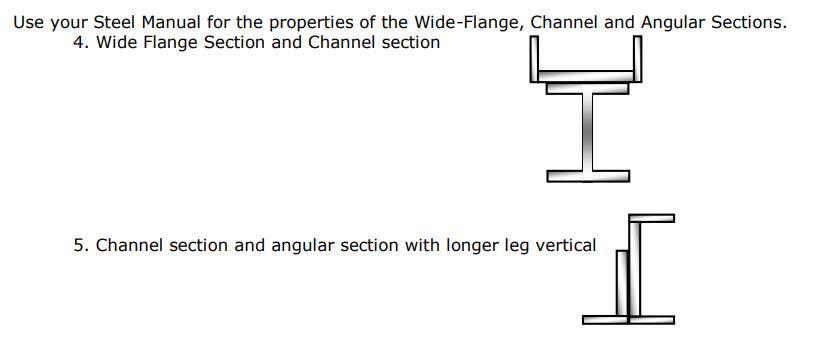 Solved For the given structural steel sections below, | Chegg.com
