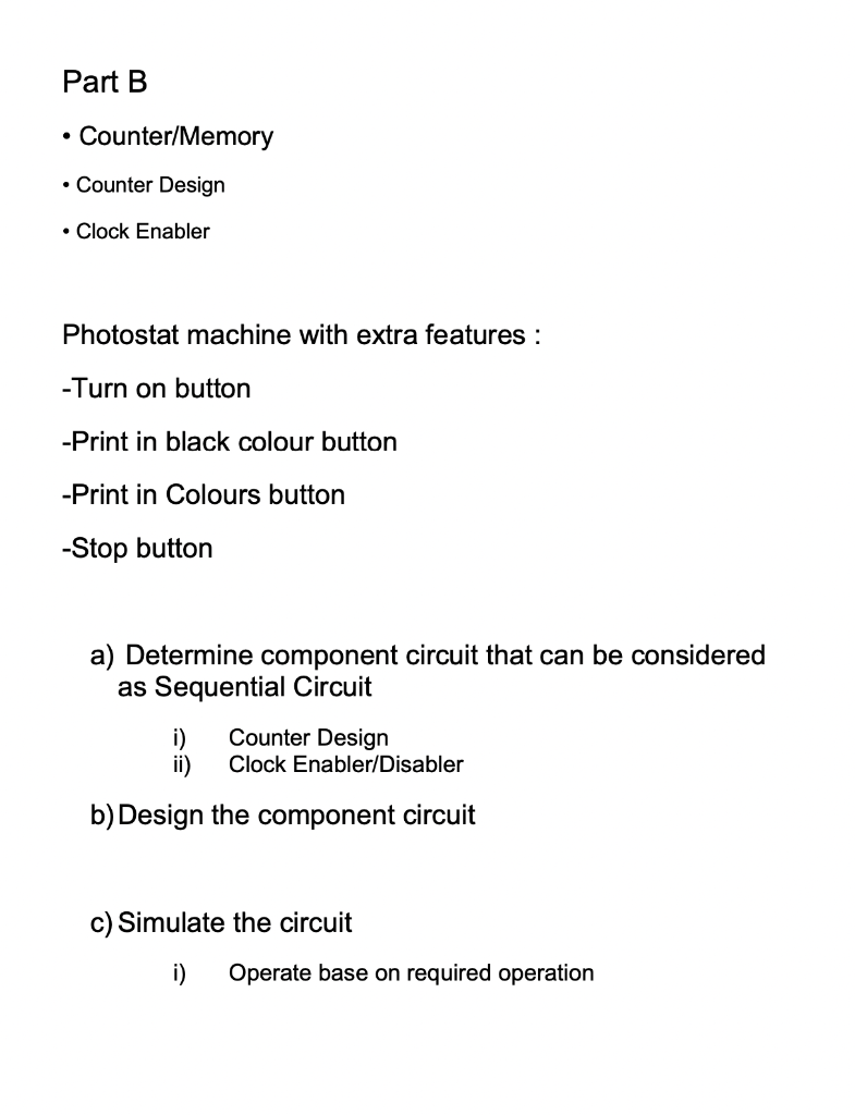 Solved Part B - Counter/Memory - Counter Design - Clock | Chegg.com