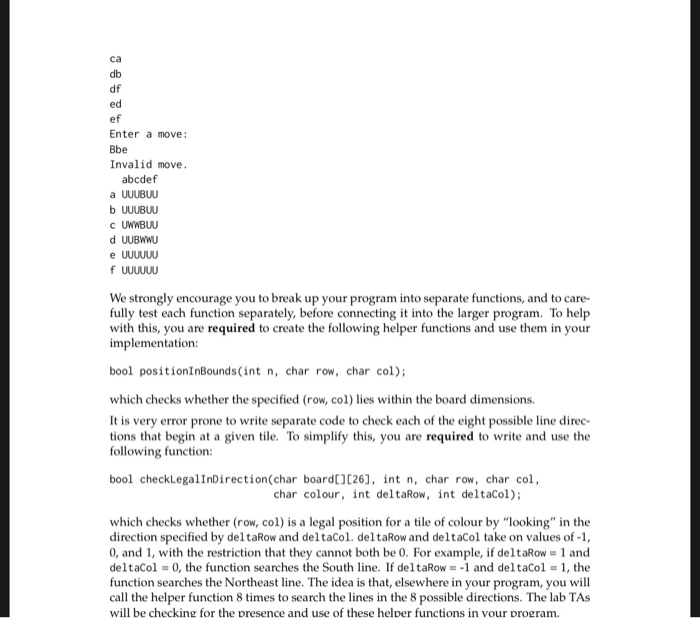 Solved Objective: Part of the Code for a Reversi Game The | Chegg.com
