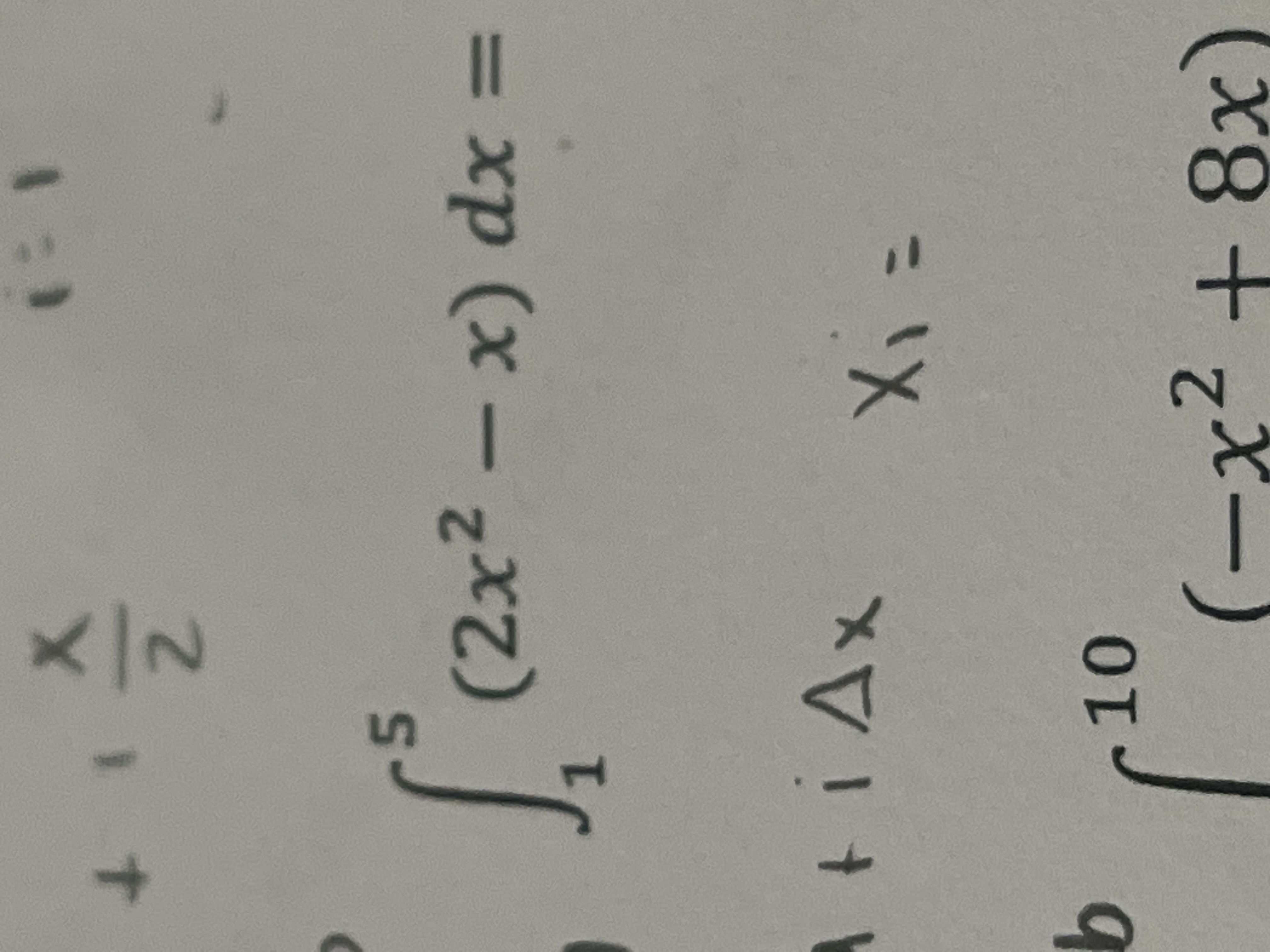 Solved ∫1 5(2x2-x)dx=return to ﻿riemann sum | Chegg.com