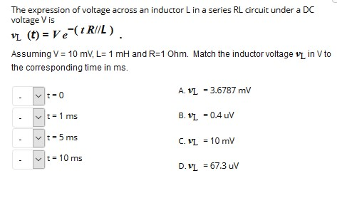 Solved The expression of voltage across an inductor Lin a | Chegg.com