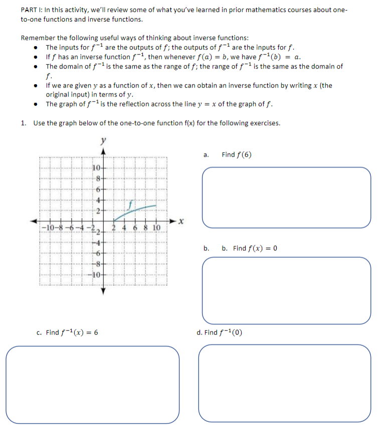 Solved PART I: In this activity, we'll review some of what | Chegg.com