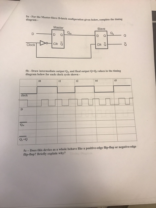 Solved For the Master-Slave D-latch configuration given | Chegg.com