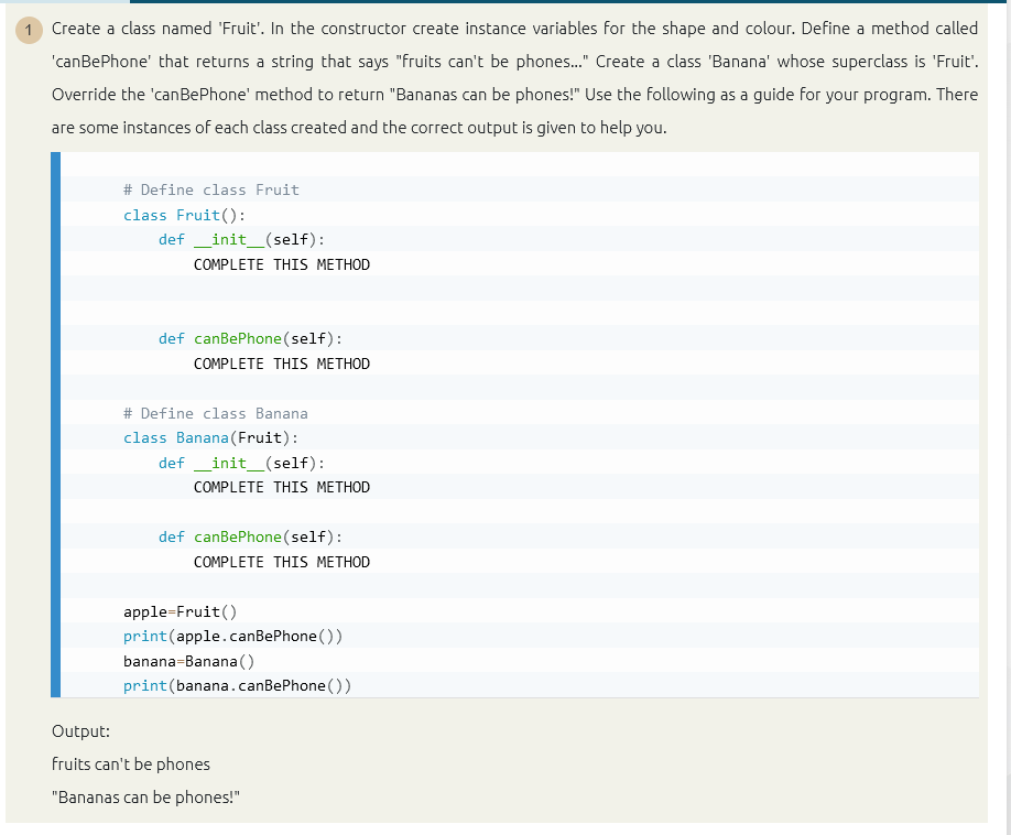 Solved Create A Class Named Fruit In The Constructor