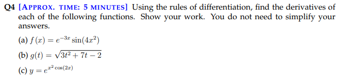 Solved Q4 (APPROX. TIME: 5 MINUTES) Using the rules of | Chegg.com