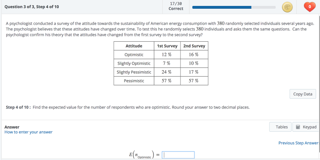 Solved 17/30 Correct Question 3 of 3, Step 4 of 10 A | Chegg.com