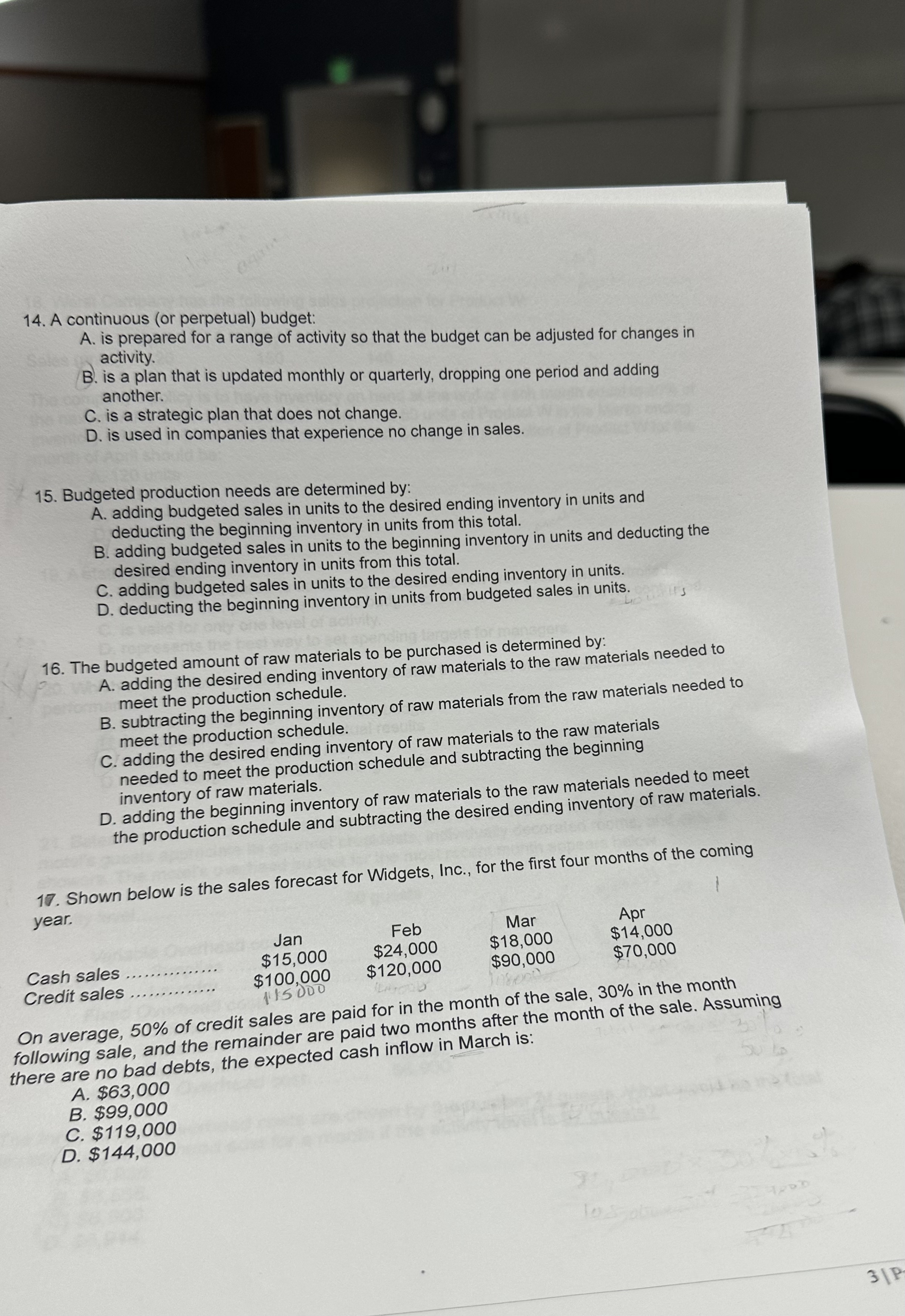 Solved 14. A continuous (or perpetual) budget: A. is | Chegg.com