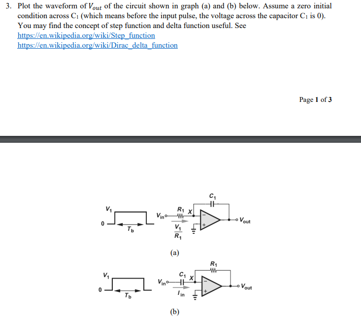 Solved 3. Plot the waveform of Vout of the circuit shown in | Chegg.com