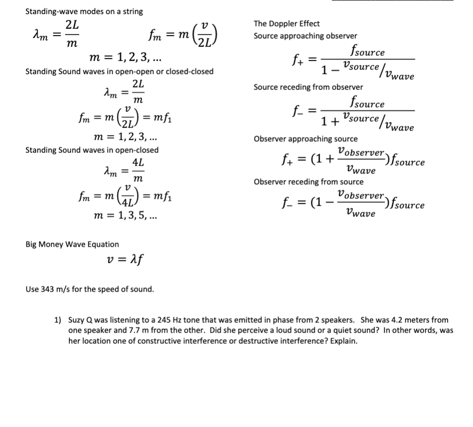 Solved = 6) The Doppler Effect Source approaching observer | Chegg.com