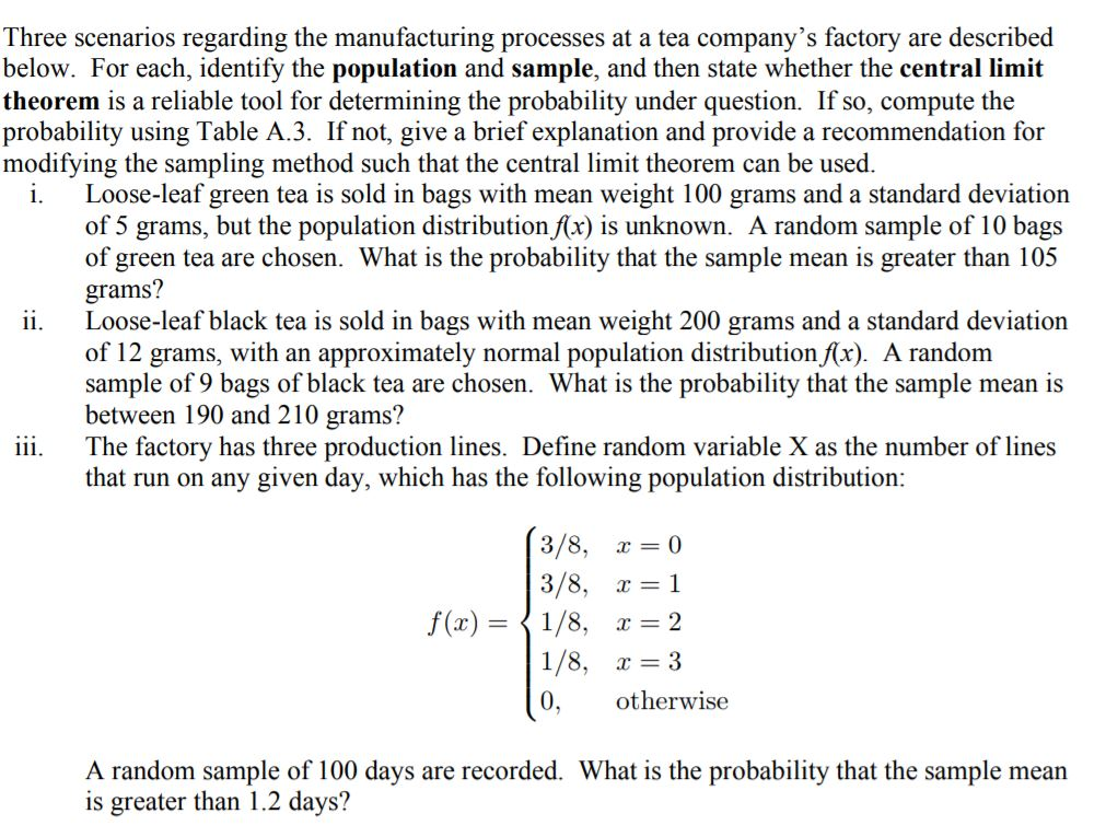 Solved Three scenarios regarding the manufacturing processes | Chegg.com