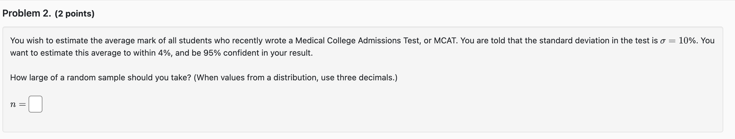 Solved You wish to estimate the average mark of all students | Chegg.com