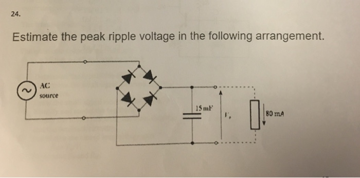 Solved Estimate the peak ripple voltage in the following | Chegg.com