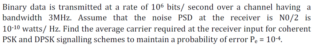 Solved Binary data is transmitted at a rate of 106 bits/ | Chegg.com