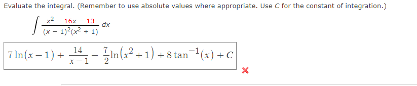 Solved Evaluate the integral. (Remember to use absolute | Chegg.com