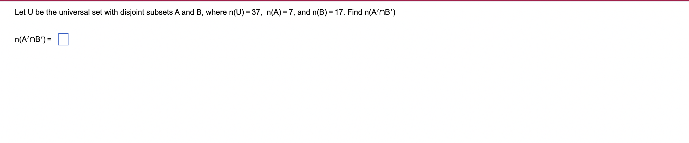 Solved Let U be the universal set with disjoint subsets A | Chegg.com