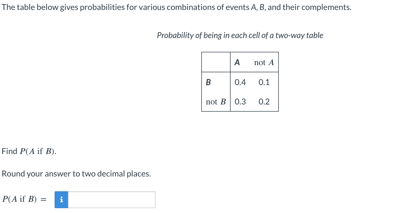 Solved The table below gives probabilities for various | Chegg.com