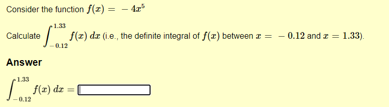 Solved Consider the function f(x)=−4x5 Calculate | Chegg.com