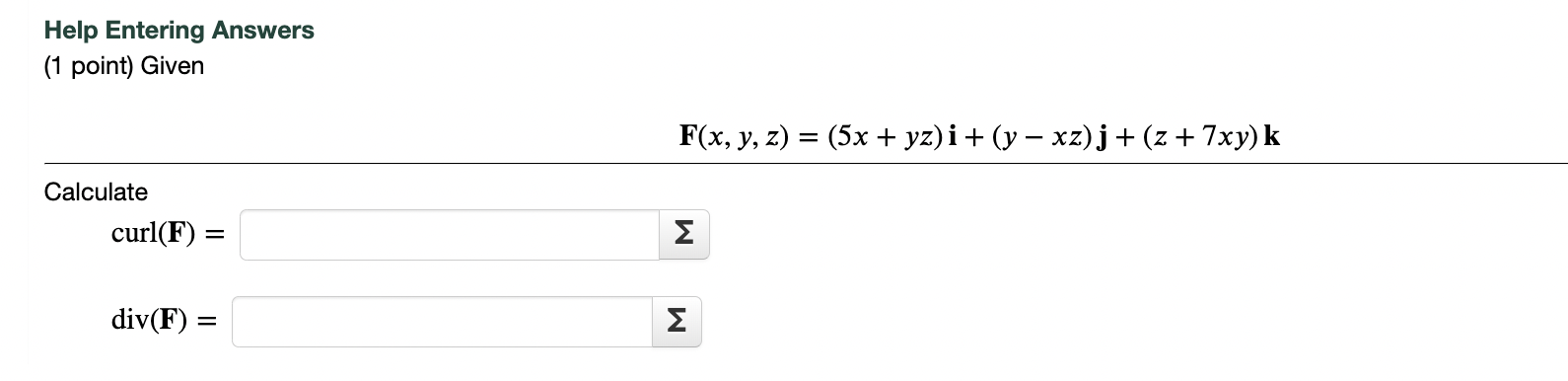 Solved Help Entering Answers (1 point) Given | Chegg.com
