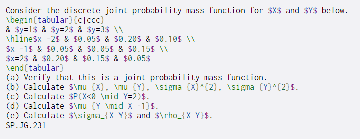 Solved Consider the discrete joint probability mass function | Chegg.com