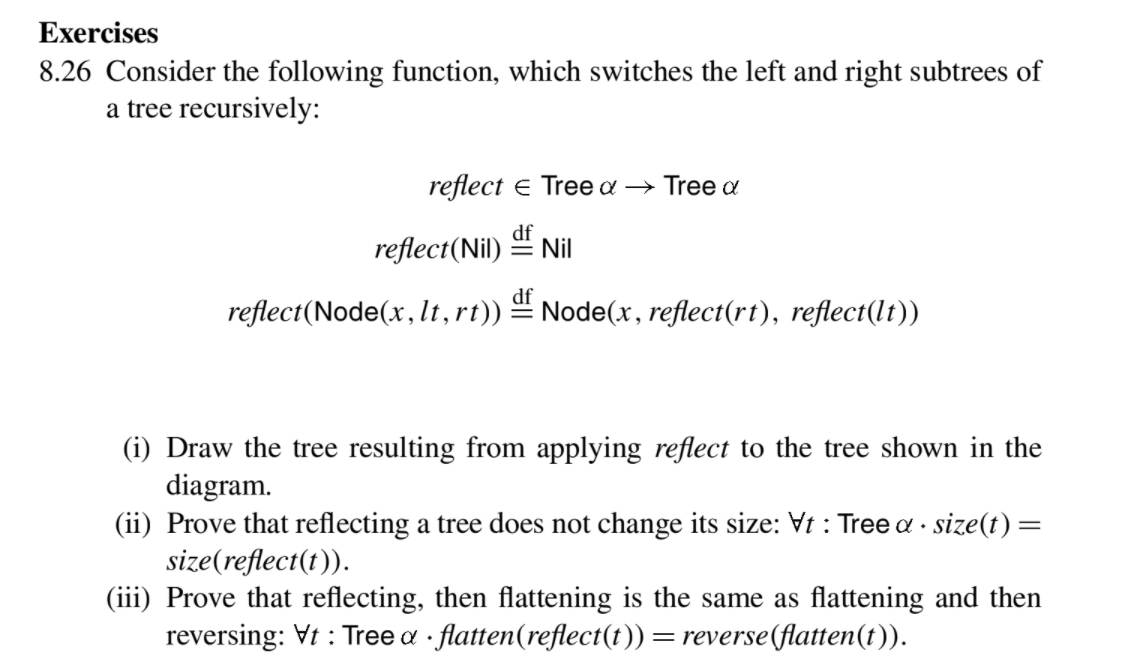 Exercises 8.26 Consider the following function, which | Chegg.com