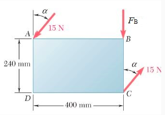 Solved A rectangular plate is acted upon by the force and | Chegg.com