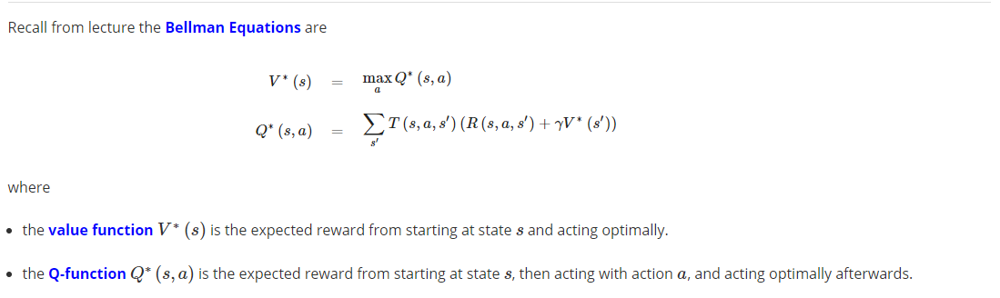 Solved Recall From Lecture The Bellman Equations Are V 8