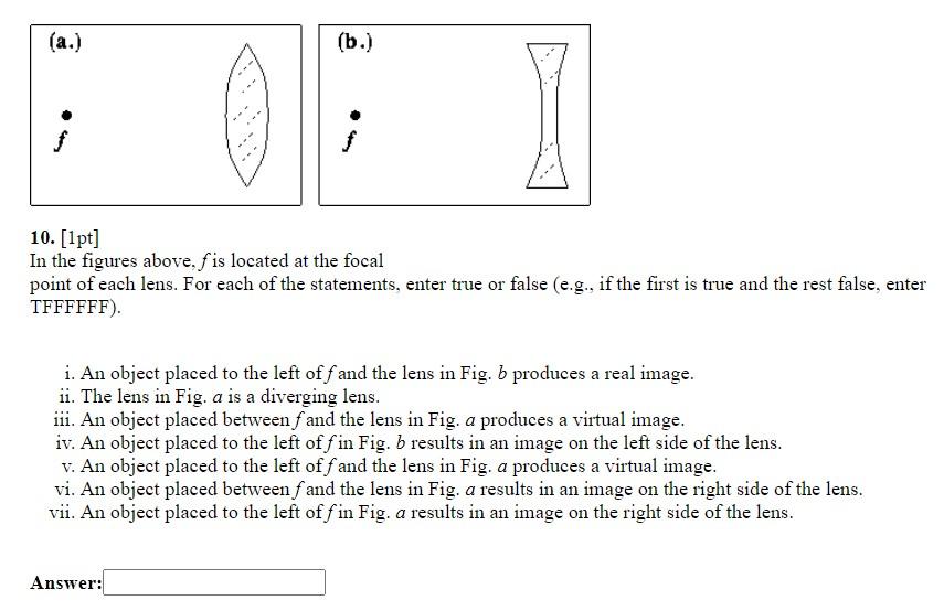 Solved (a.) (b.) i 10. [1pt] In the figures above, fis | Chegg.com