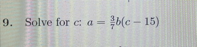 Solved a=73b(c−15) | Chegg.com