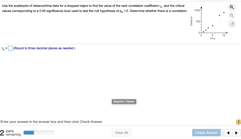 Solved Use the scatterplot of distance/time data for a | Chegg.com