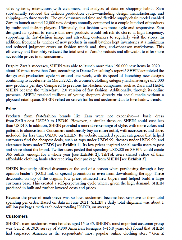 Solved SHEIN VS. ZARA: DIGITAL TRANSFORMATION INDUSTRY IN | Chegg.com