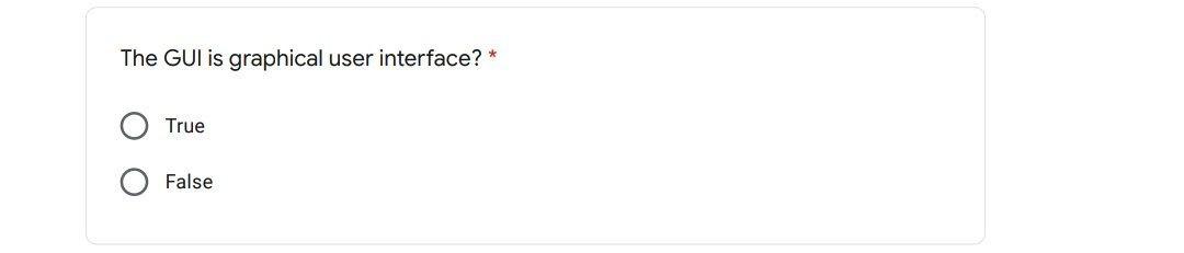 Solved The GUI is graphical user interface? * True False | Chegg.com