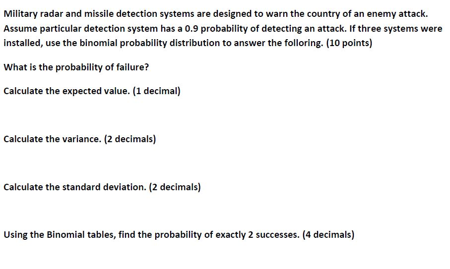 Solved Military radar and missile detection systems are | Chegg.com