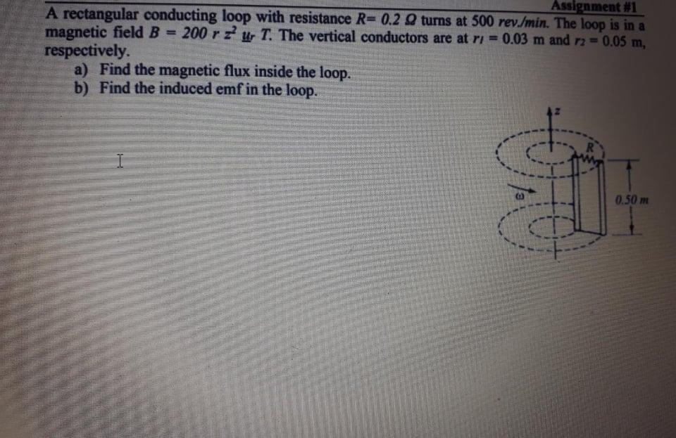 Solved Assignment #1 A rectangular conducting loop with | Chegg.com