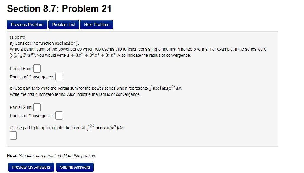 Solved Section 8.7: Problem 21 Previous Problem Problem List | Chegg.com