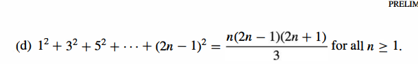Solved 12+32+52+⋯+(2n−1)2=3n(2n−1)(2n+1) | Chegg.com