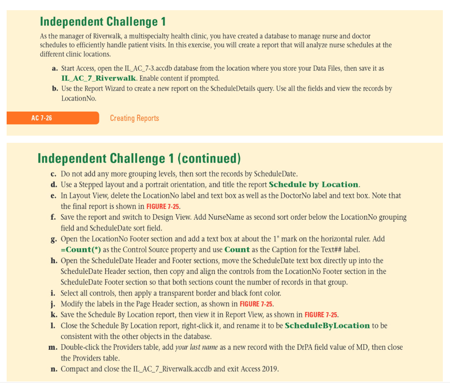 Solved Independent Challenge 1 As the manager of Riverwalk, | Chegg.com