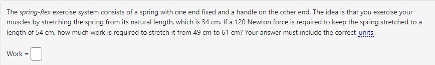 Solved The spring-flex exercise system consists of a spring | Chegg.com